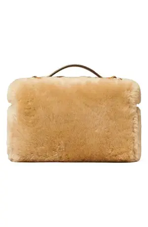 Tory Burch Romy Genuine Shearling Slim Top Handle Bag