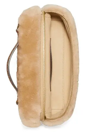 Tory Burch Romy Genuine Shearling Slim Top Handle Bag