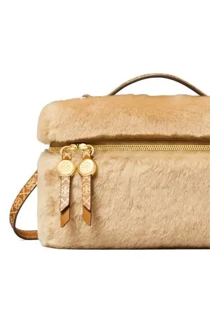 Tory Burch Romy Genuine Shearling Slim Top Handle Bag