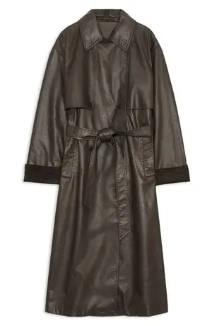 NOIZE Abby Faux Leather Trench Coat