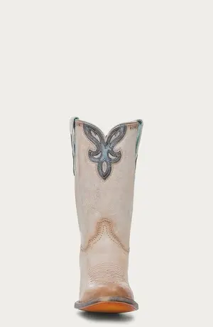 CORRAL Cowhide Embroidered Overlay Studded Round Toe Western Boots