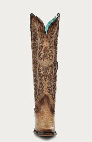 CORRAL Embroidered Cowhide Snip Toe Tall Boots