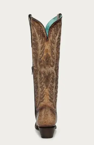 CORRAL Embroidered Cowhide Snip Toe Tall Boots