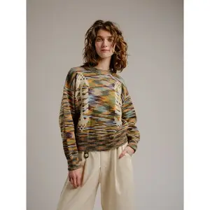 DEGEN Cone Flower Relaxed Fit Sweater - Storm