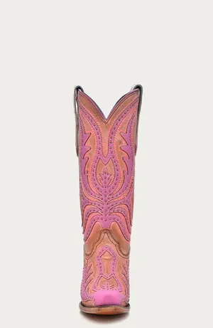 CORRAL Stitched Leather Overlay Studded Snip Toe Western Boots