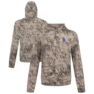 LEVELWEAR Los Angeles Dodgers Insignia Lightweight Long Sleeve Hooded T-shirt - Tan