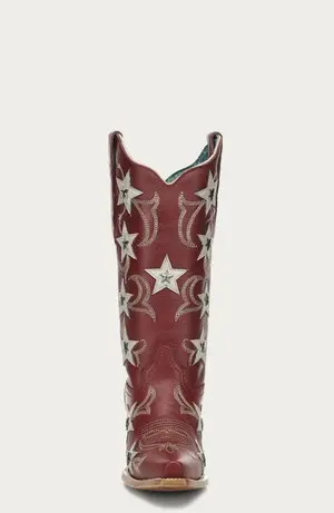 CORRAL Detailed Embroidery Leather Overlay Studded Western Boots