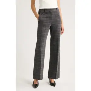 Theory Slim Flare Ankle Trousers - Wine Multi