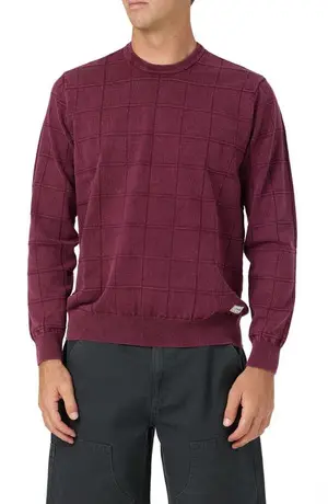 O'Neill Og Windowpane Cotton Crewneck Sweater