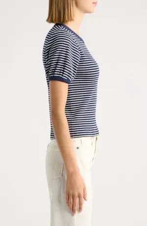 Rag & Bone The Essential Rib Striped Tee - Navy Multi