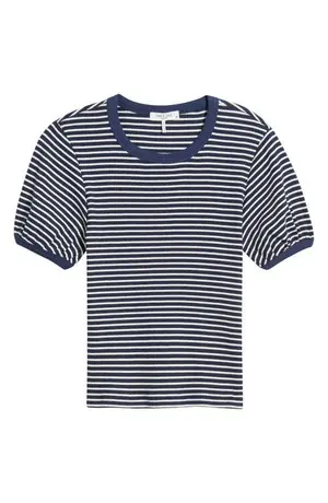 Rag & Bone The Essential Rib Striped Tee - Navy Multi