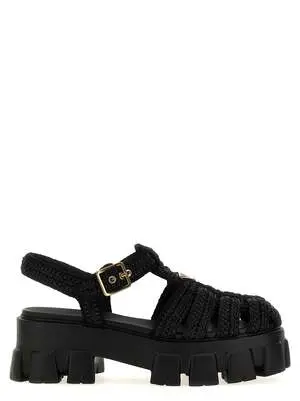 Prada Monolith' Sandals - Black