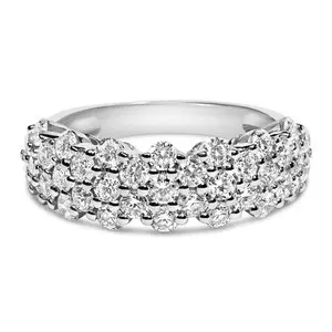 HAUS OF BRILLIANCE Silver 2.0 Cttw Lab Grown Diamond Scattered Band Ring - White
