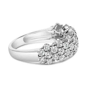 HAUS OF BRILLIANCE Silver 2.0 Cttw Lab Grown Diamond Scattered Band Ring
