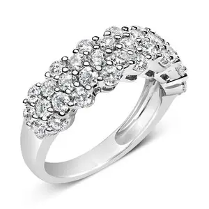 HAUS OF BRILLIANCE Silver 2.0 Cttw Lab Grown Diamond Scattered Band Ring