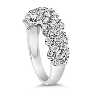 HAUS OF BRILLIANCE Silver 2.0 Cttw Lab Grown Diamond Scattered Band Ring