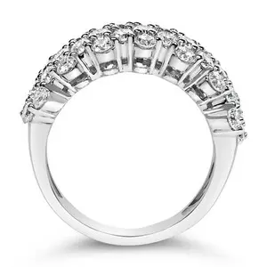 HAUS OF BRILLIANCE Silver 2.0 Cttw Lab Grown Diamond Scattered Band Ring