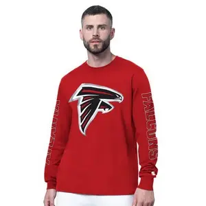 STARTER Atlanta Falcons Clutch Hit Ii Long-sleeve T-shirt - Red