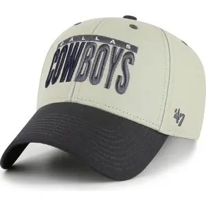 '47 Black Dallas Cowboys Half Block Text Mvp Adjustable Hat - Gray