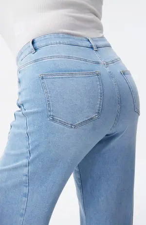 BAYEAS Embroidered High Waist Wide Leg Jeans