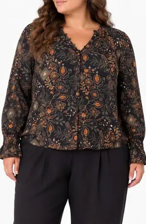 LIVERPOOL Pintuck Sateen Top