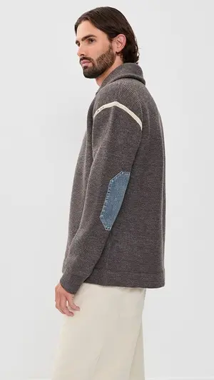 MAISON MARGIELA Elbow Patch Quarter Zip Sweater