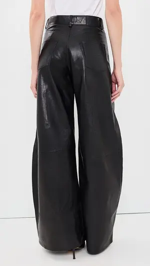 R13 Fold Over 5-pocket Lambskin Leather Pants