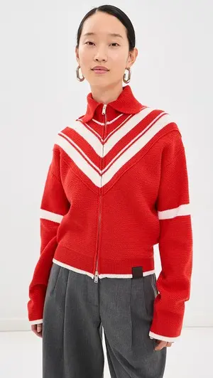 Stella McCartney Sporty 80' Wool Knit Zip Jacket