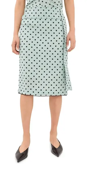 Marni Silk Midi Skirt - Mint