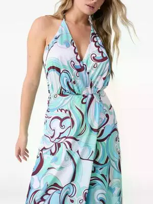 Guess Abstract-print Halterneck Maxi Dress