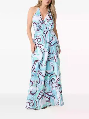 Guess Abstract-print Halterneck Maxi Dress