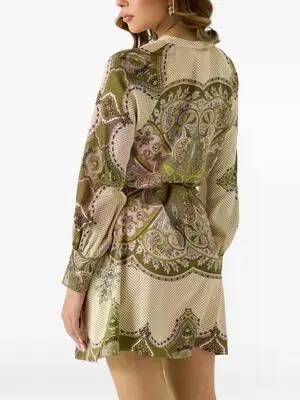 Guess Marciano Paisley-print Belted Dress