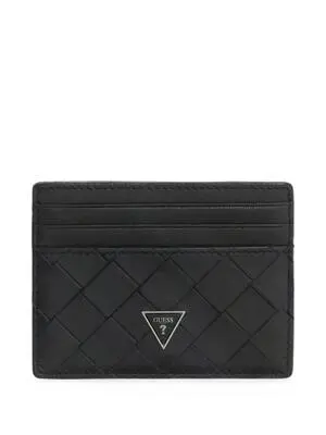 Guess Torino Woven Card Holder - Black