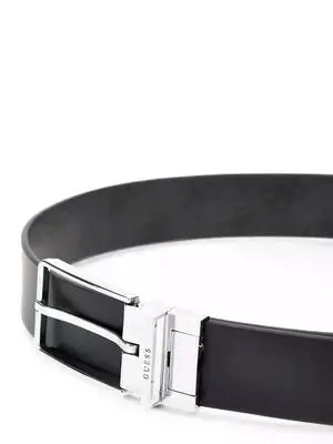 Guess Agueda Monogram-print Reversible Belt - Black