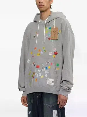 Mihara Yasuhiro Price-tag Sticker Printed Hoodie