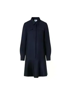 Akris Ruffled-hem Button-fastening Mini Dress