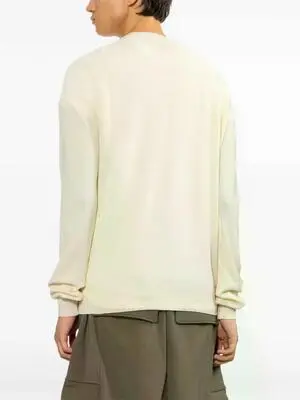 Play Comme Des Garcon Logo-embroidered Cardigan - Neutrals