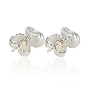 John Hardy Sterling Silver Diamond Pebble Heart Earrings