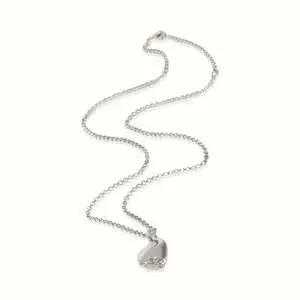 John Hardy Sterling Silver Diamond Pebble Heart Pendant