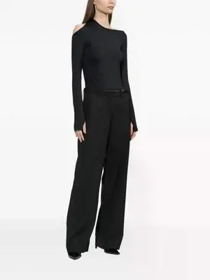 Helmut Lang Cut-out Long-sleeve Top - Black