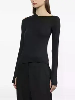 Helmut Lang Cut-out Long-sleeve Top - Black