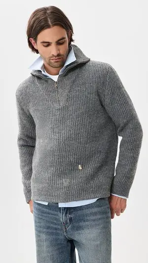 MAISON MARGIELA Mended Ribbed Sweater - Grey