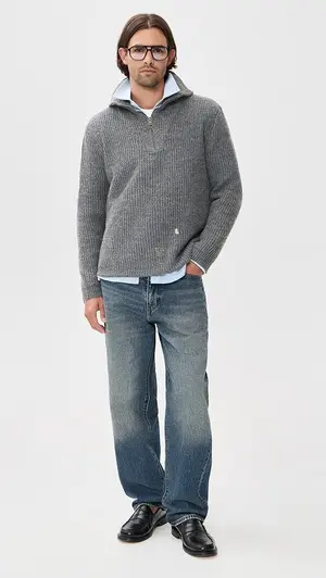 MAISON MARGIELA Mended Ribbed Sweater - Grey