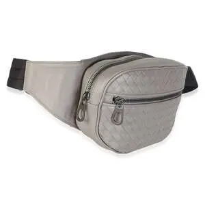 Bottega Veneta Grey Intrecciato Nappa Belt Bag