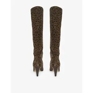 Kurt Geiger Lambeth Leopard Heeled Suede Boots