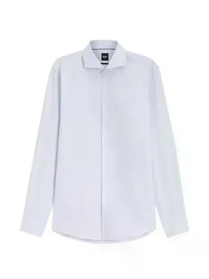 BOSS Check-pattern Long-sleeve Shirt - Blue