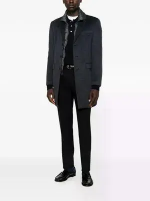 Corneliani Button-up Polo Sweater - Blue