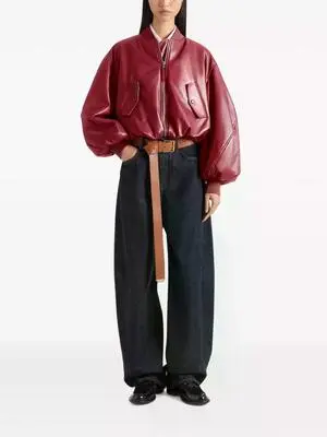 Givenchy Cropped Cocoon Bomber In Nappa Leather