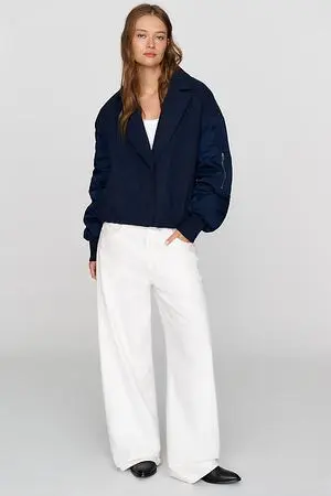 Maeve Wool Blend Notched Collar Jacket