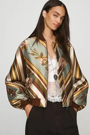 ALEMAIS Rosa Jacquard Bomber Jacket - Multi